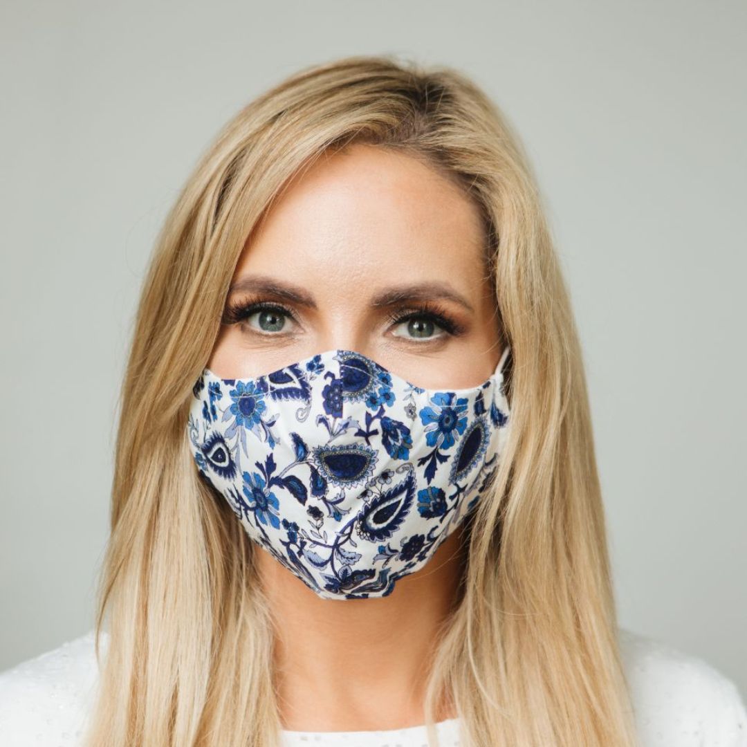White Tapestry - Adults - Reusable Barrier Mask – JESSICA GRAAF